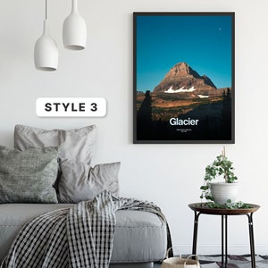 Glacier National Park Poster | Glacier Travel Print | USA National Park ...