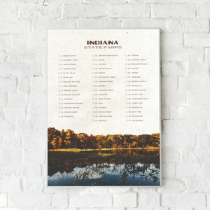 Indiana State Park Checklist | WPA Poster | Vintage Travel Poster ...