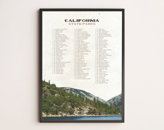 California State Park Checklist | WPA Poster | Vintage Travel Poster ...