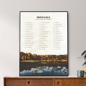 Indiana State Park Checklist | WPA Poster | Vintage Travel Poster ...