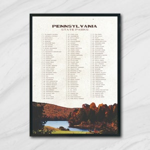 Pennsylvania State Park Checklist | WPA Poster | Vintage Travel Poster ...