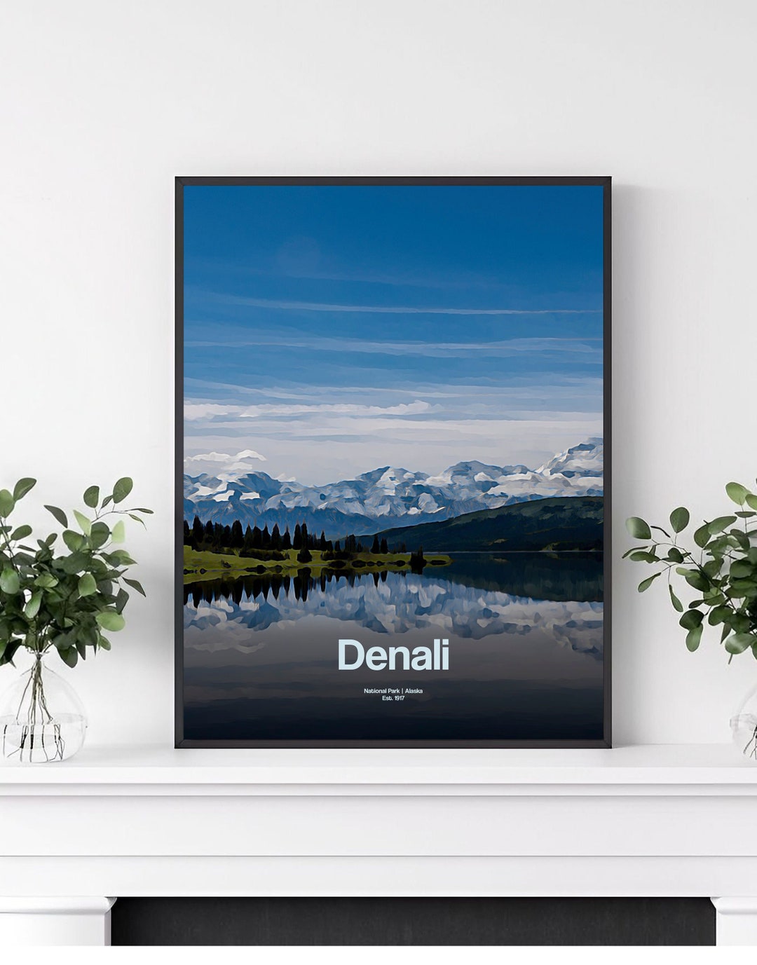 Denali National Park Poster | Denali Travel Print | USA National Park ...