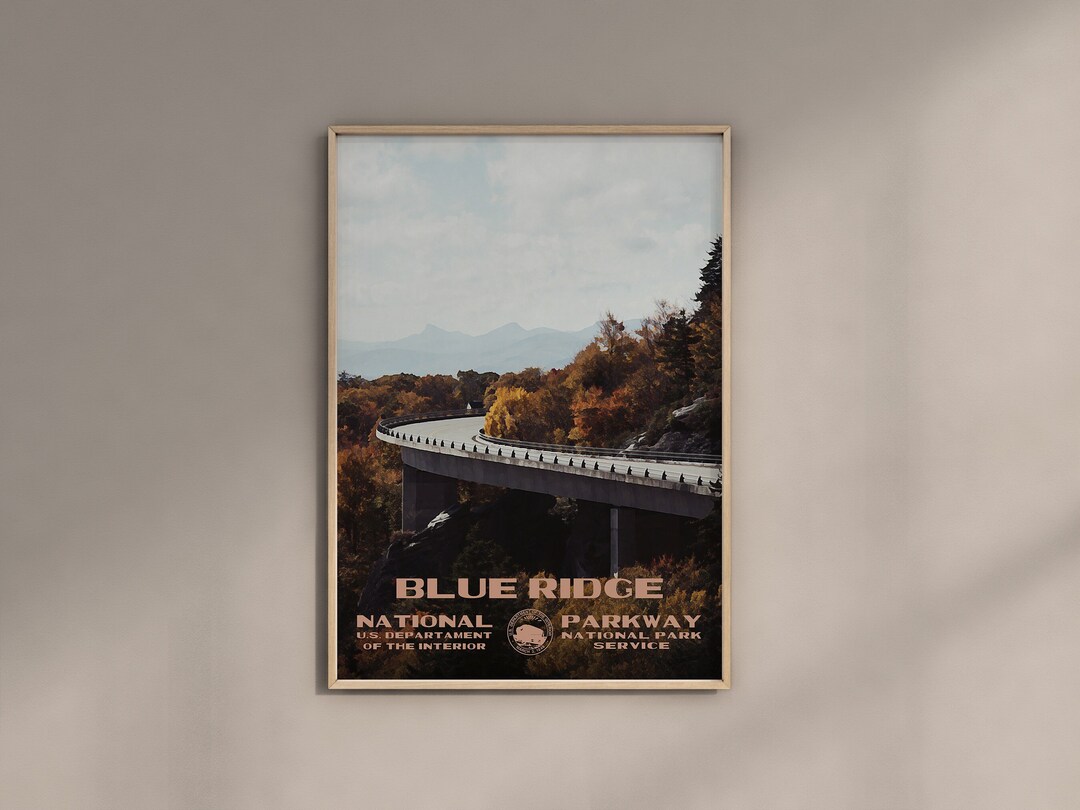 Blue Ridge National Parkway Poster WPA Style | Vintage Travel Poster ...