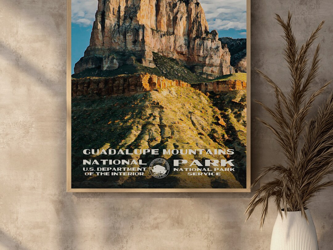 Guadalupe Mountains National Park Poster WPA Style | Vintage Travel ...