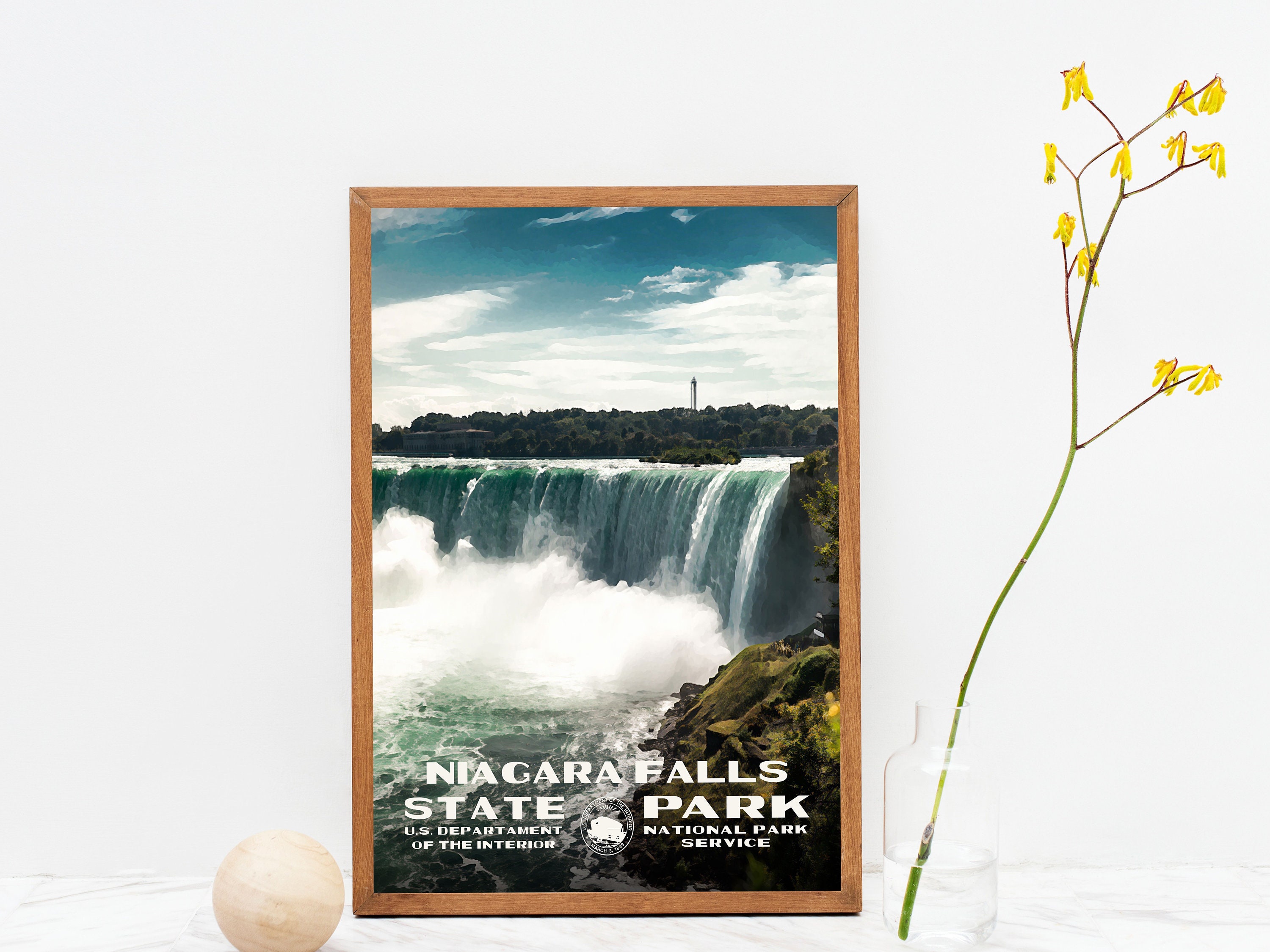 Niagara Falls State Park Poster WPA Style Vintage Travel - Etsy