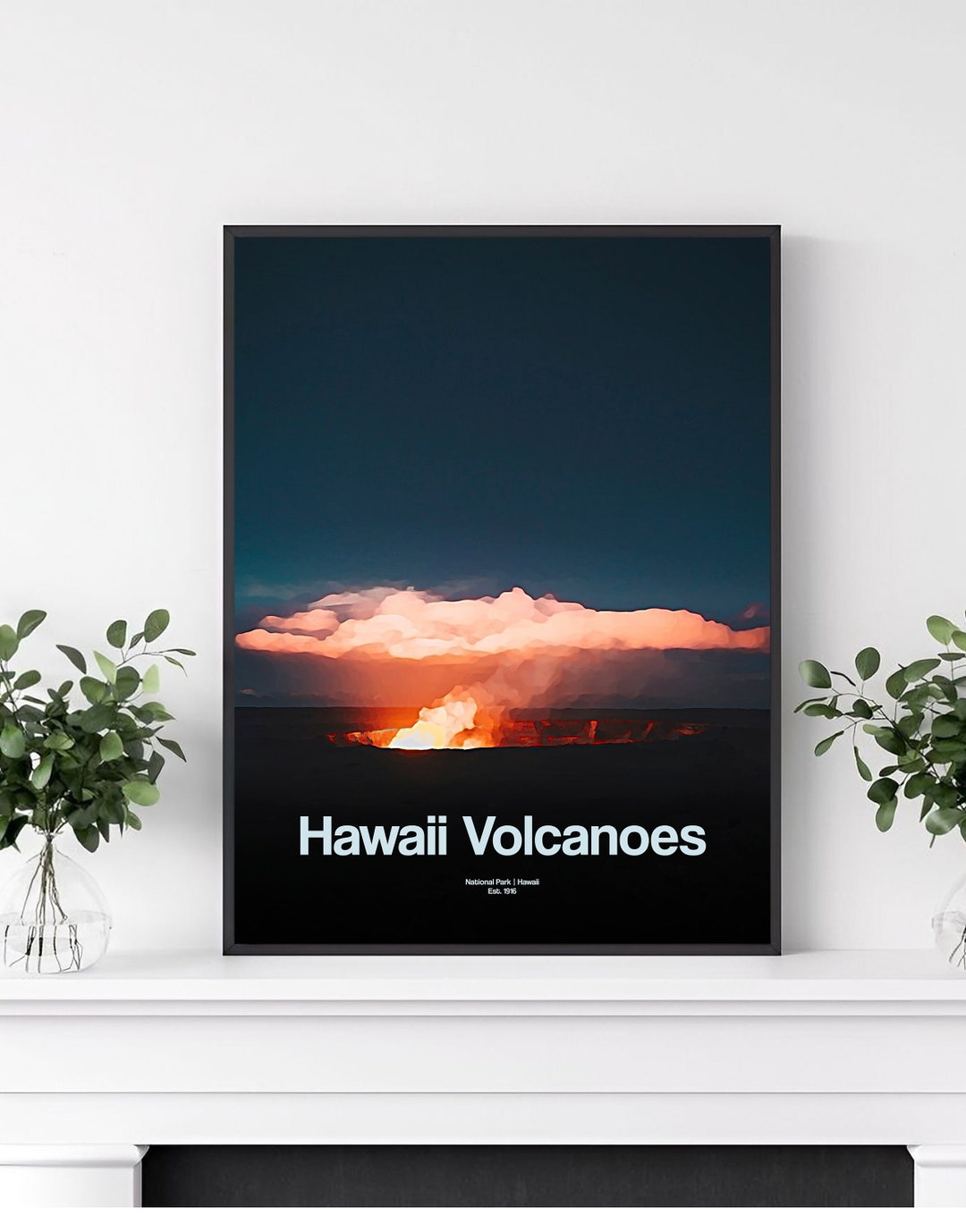 Hawaii Volcanoes National Park Poster | Hawaii Volcanoes Travel Print ...