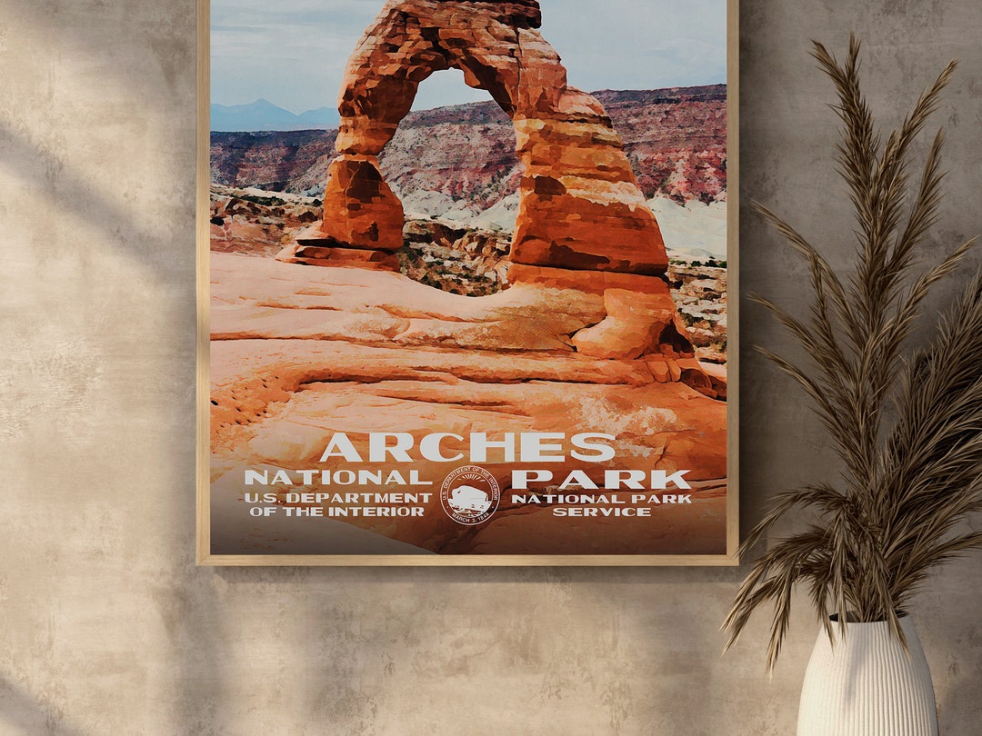 Arches National Park Poster WPA Style | Vintage Travel Poster | Retro ...