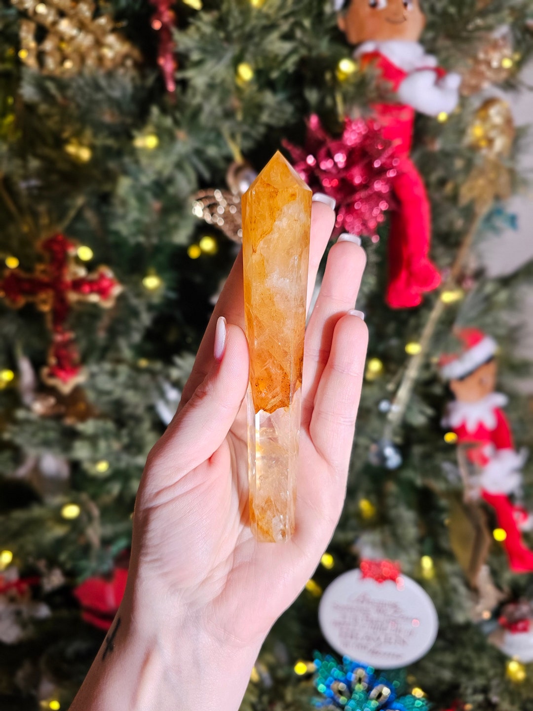 Golden Healer Wand on Stand - Etsy