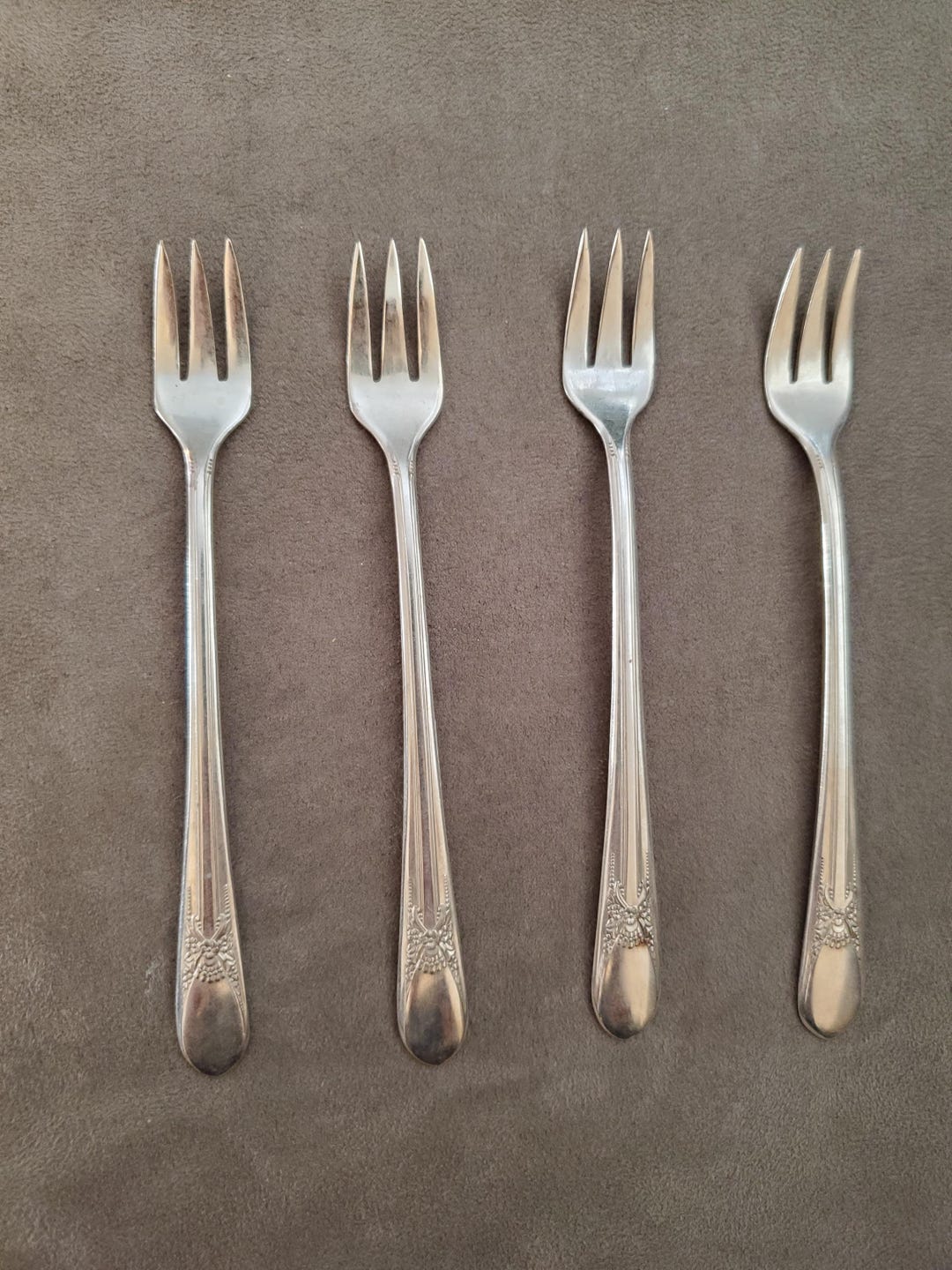 Antique Set of 4 Silver-plated Cocktail Forks - Etsy