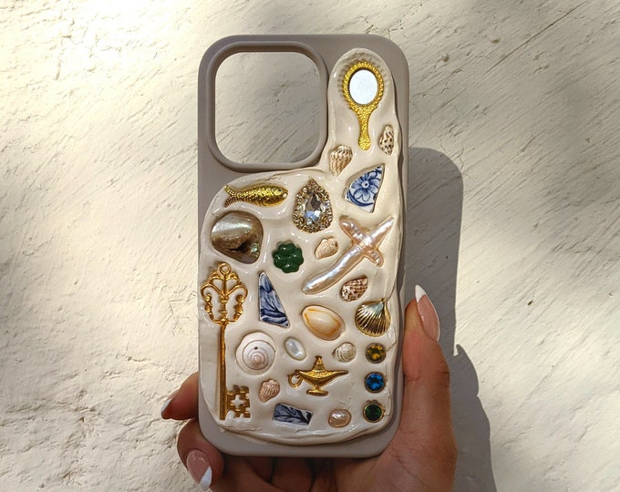 IPhone Phone Case Handmade Decoden Beach Summer Mosaic Vintage Jewelry ...