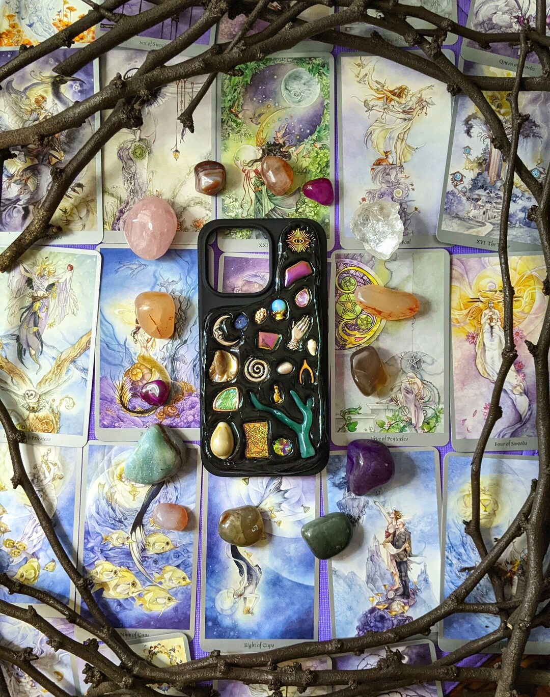 IPhone 13 Pro Case Handmade Decoden Tarot Astrology Witch Magic Psychic ...