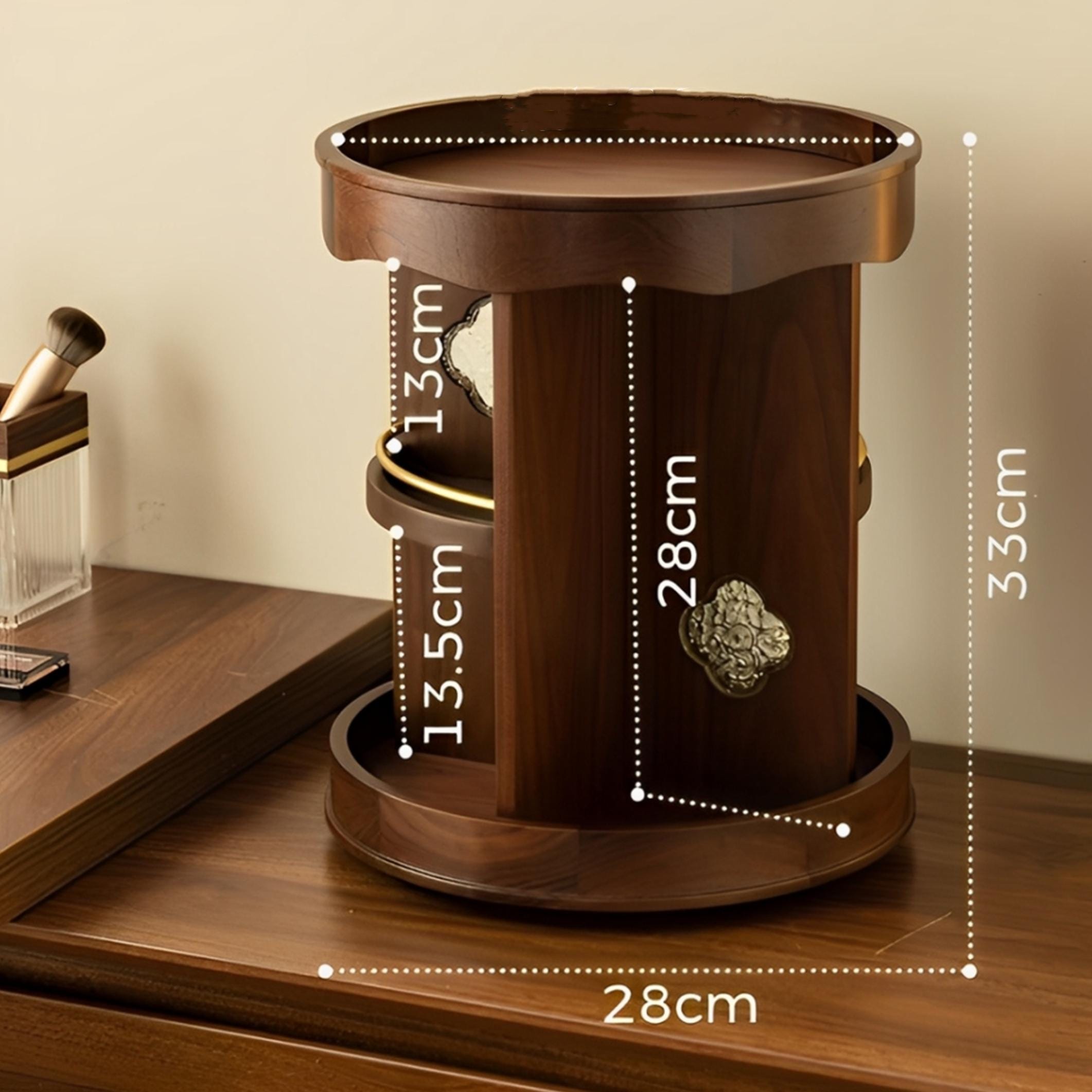 Rotating Wooden Circle Storage Rack,women Cosmetics Makeup Organizers ...