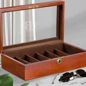 Personalized Engrave 6 Slots Sunglasses Box for Men,wooden Eyeglass ...