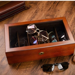 Personalized Engrave 6 Slots Sunglasses Box for Men,wooden Eyeglass ...