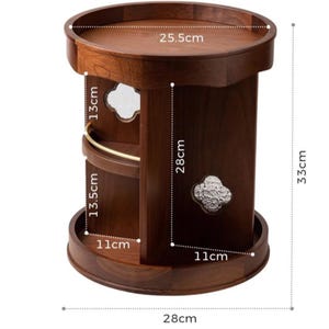 Rotating Wooden Circle Storage Rack,women Cosmetics Makeup Organizers ...