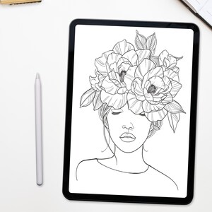 Minimalist Coloring Pages for Teens Chic Blooms Coloring Book ...