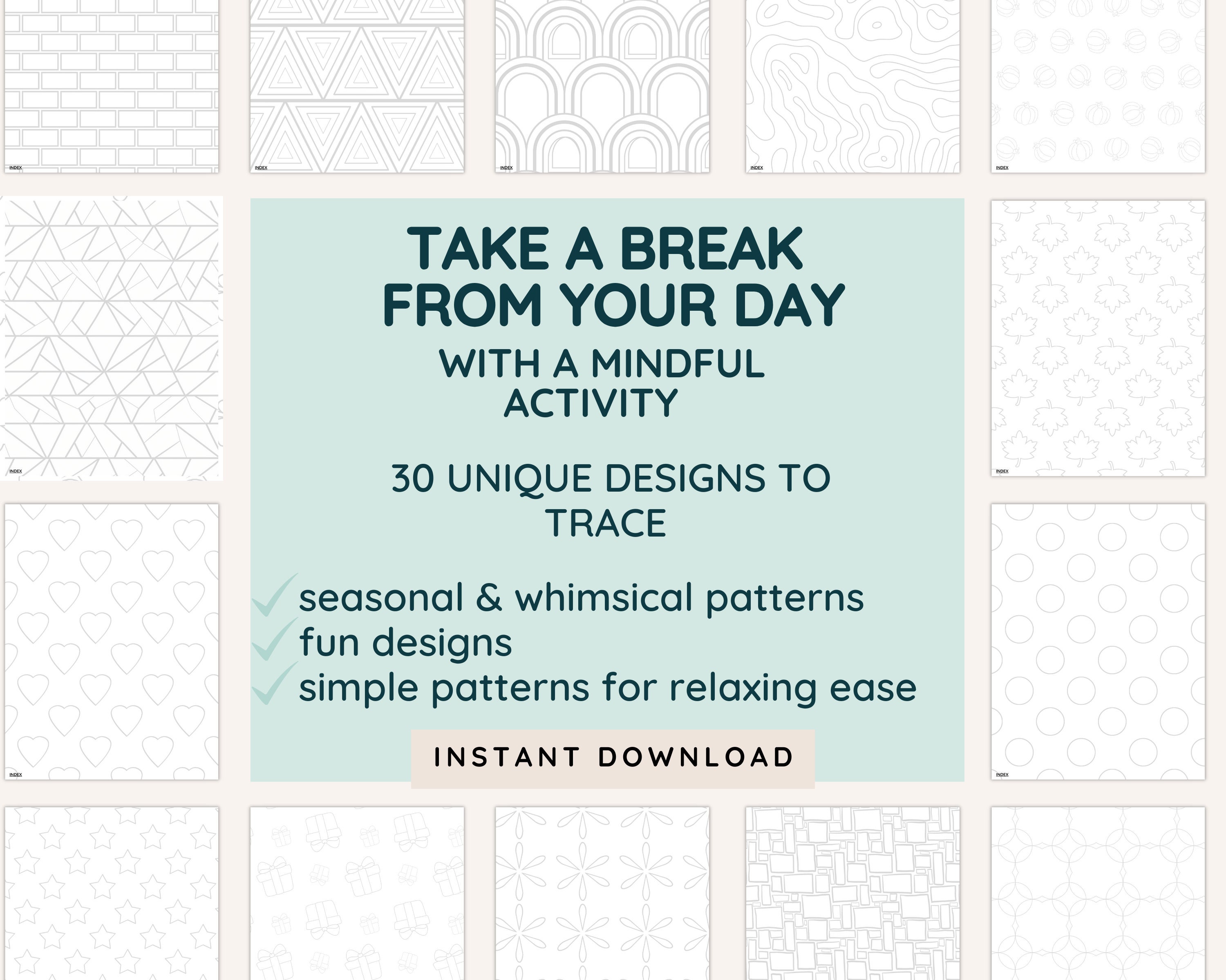 Kindle Scribe Tracing Pages Mindfulness Tracing Book Kindle Calming ...