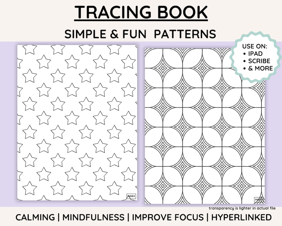 Relaxation Tracing Book: Calming Patterns for Ipad, Remarkable (PDF) - Etsy