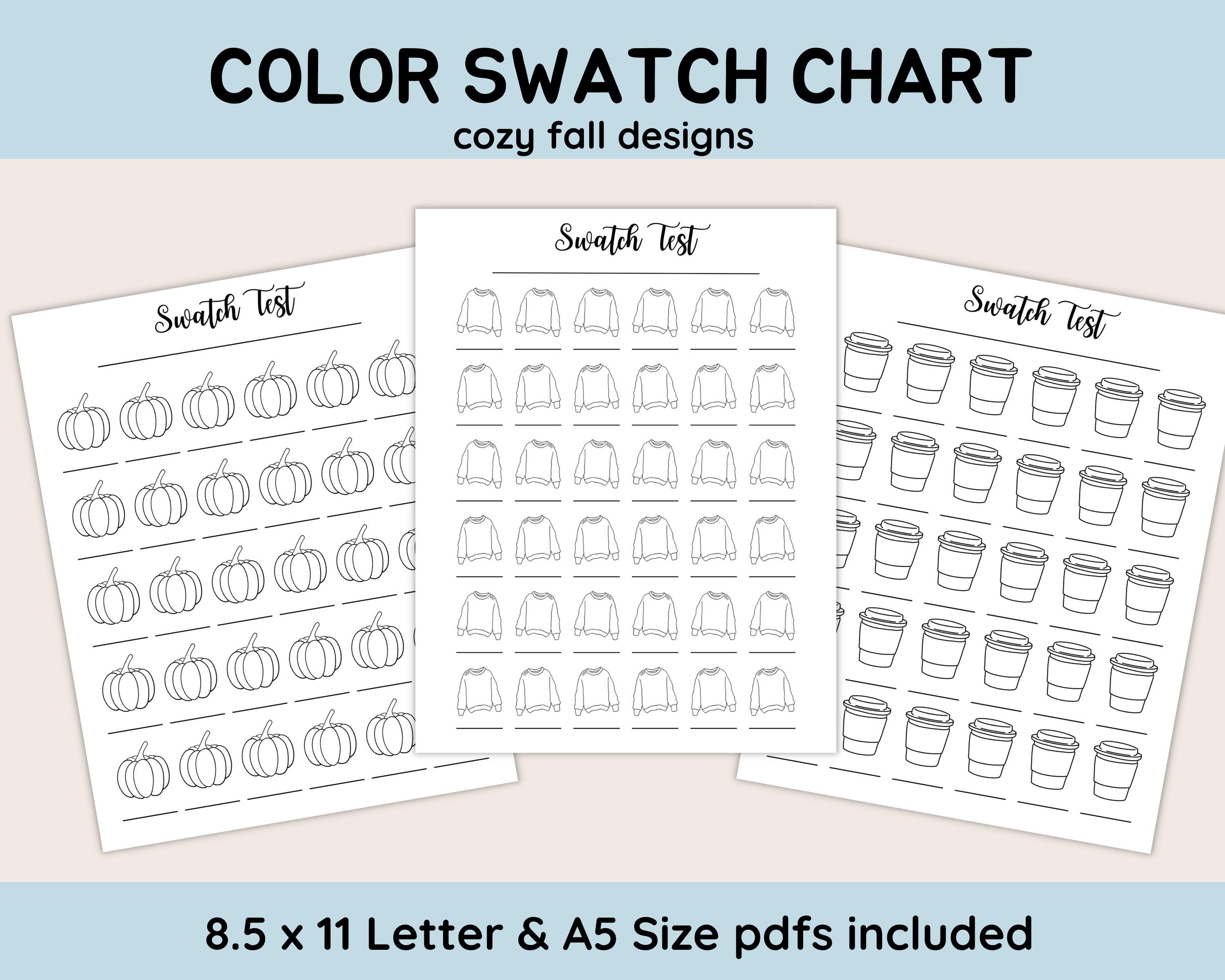 Blank Swatch Chart for Alcohol Markers, Printable Marker Swatch Page ...