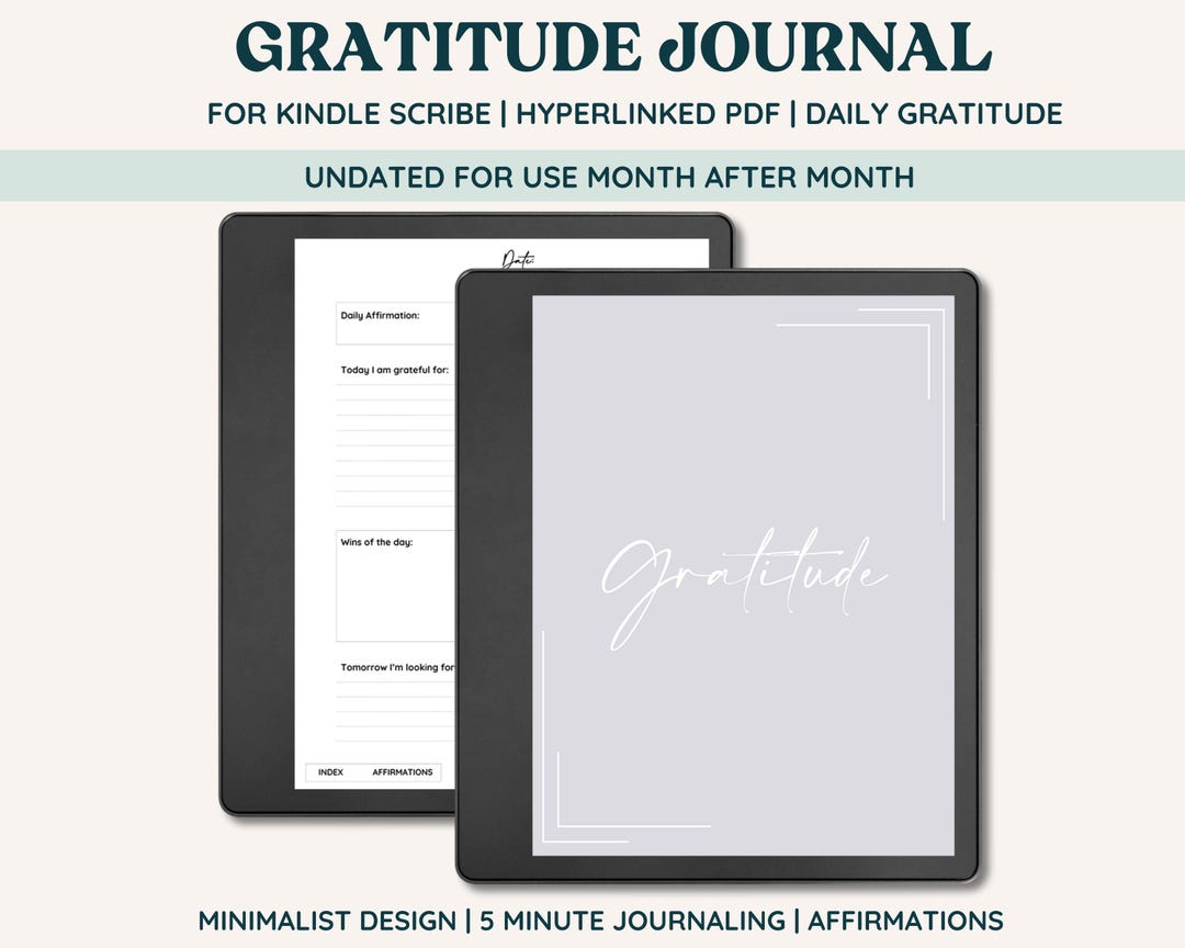 Kindle Scribe Gratitude Journal: Minimalist Daily Journal (PDF) - Etsy