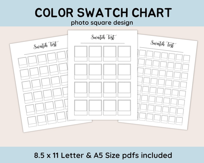 Photo Square Marker Swatch Chart: Color Test Template (PDF) - Etsy