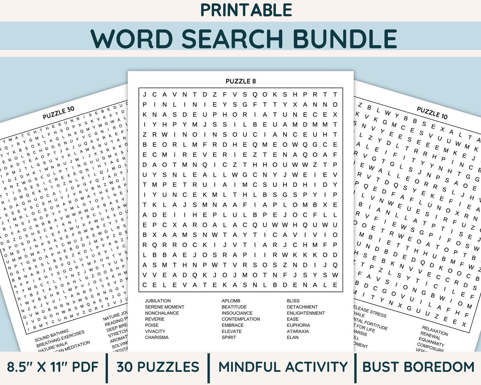 Joyful Mindset Word Search Puzzles: 30 Positive Affirmations (PDF) - Etsy