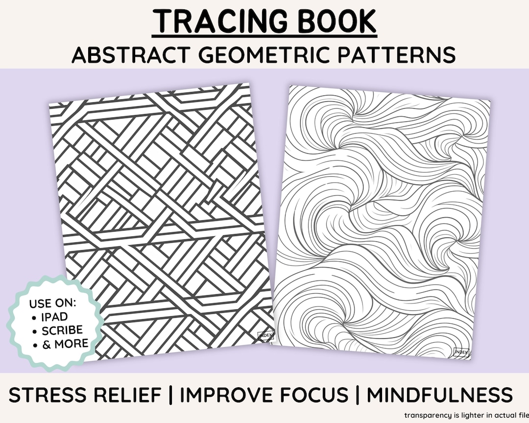 Geometric Pattern Tracing Book: Mindful Focus Activity (PDF Download ...