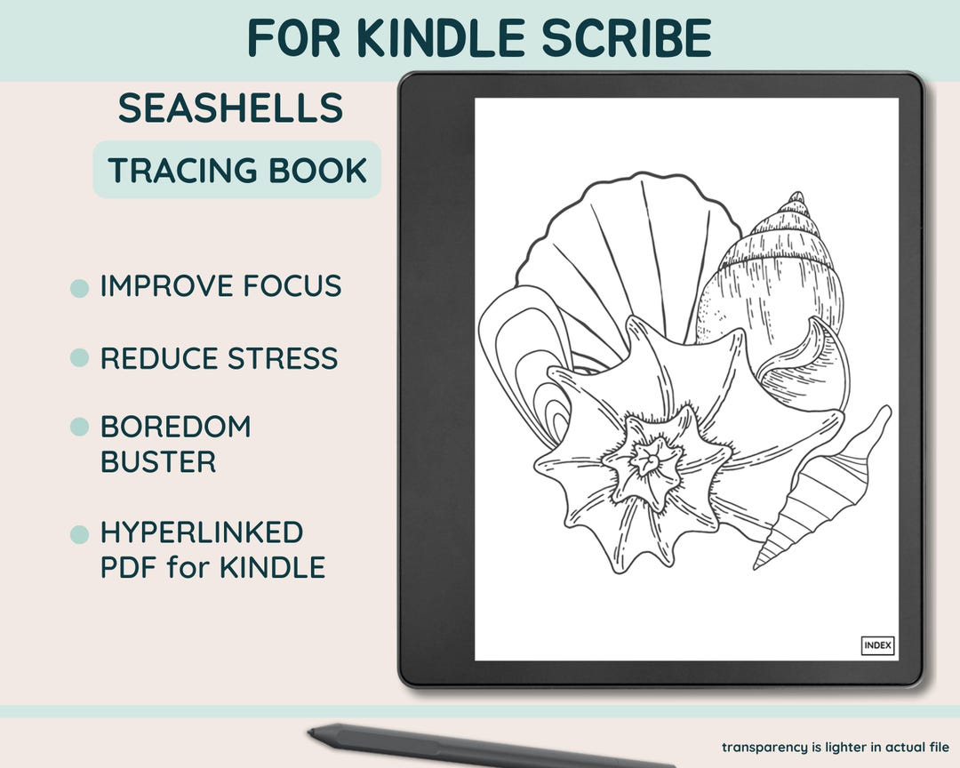 Seashells Tracing Book for Kindle Scribe (PDF) - Etsy
