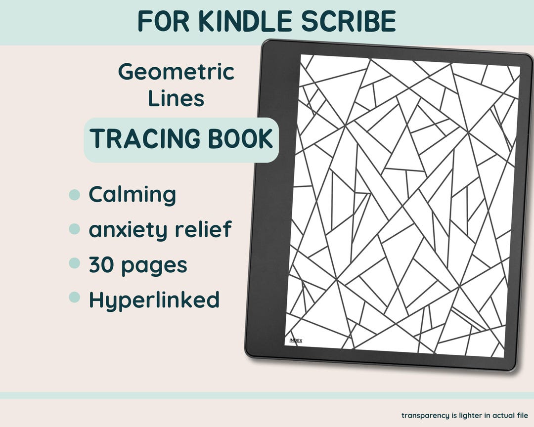 Mindful Tracing Activity Book Geometric Kindle Scribe Tracing Pages for ...