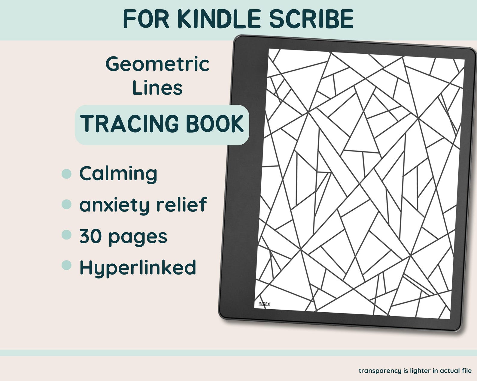 Mindful Tracing Activity Book Geometric Kindle Scribe Tracing Pages for ...