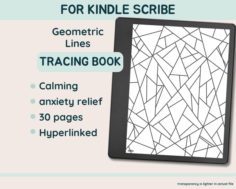 Mindful Tracing Activity Book Geometric Kindle Scribe Tracing Pages for ...