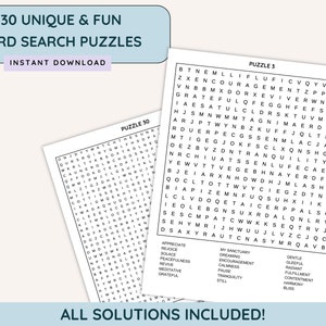 Joyful Mindset Word Search Puzzles: 30 Positive Affirmations (PDF) - Etsy