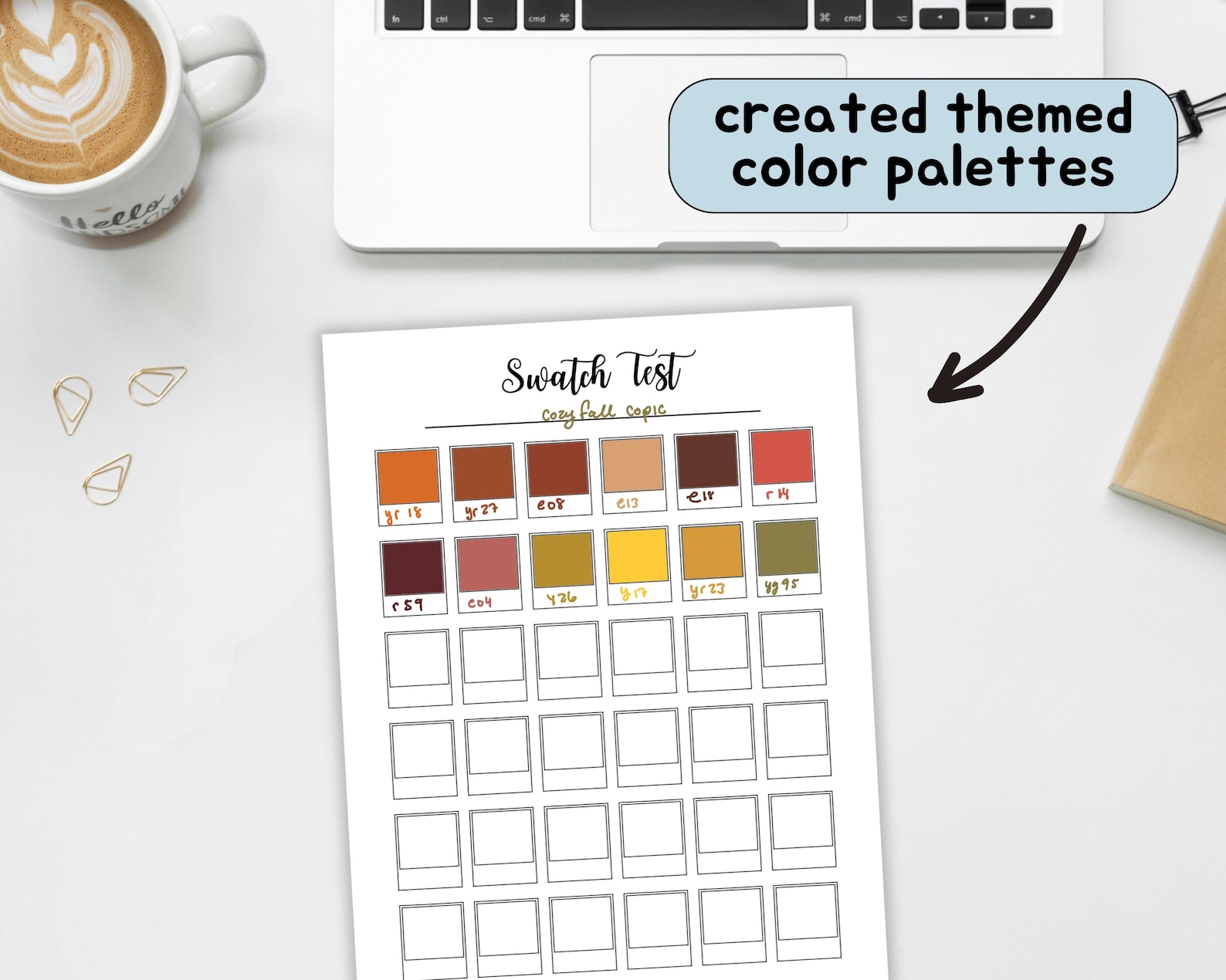 Alcohol Marker Printable Swatch Page, Marker Swatch Template, Blank ...