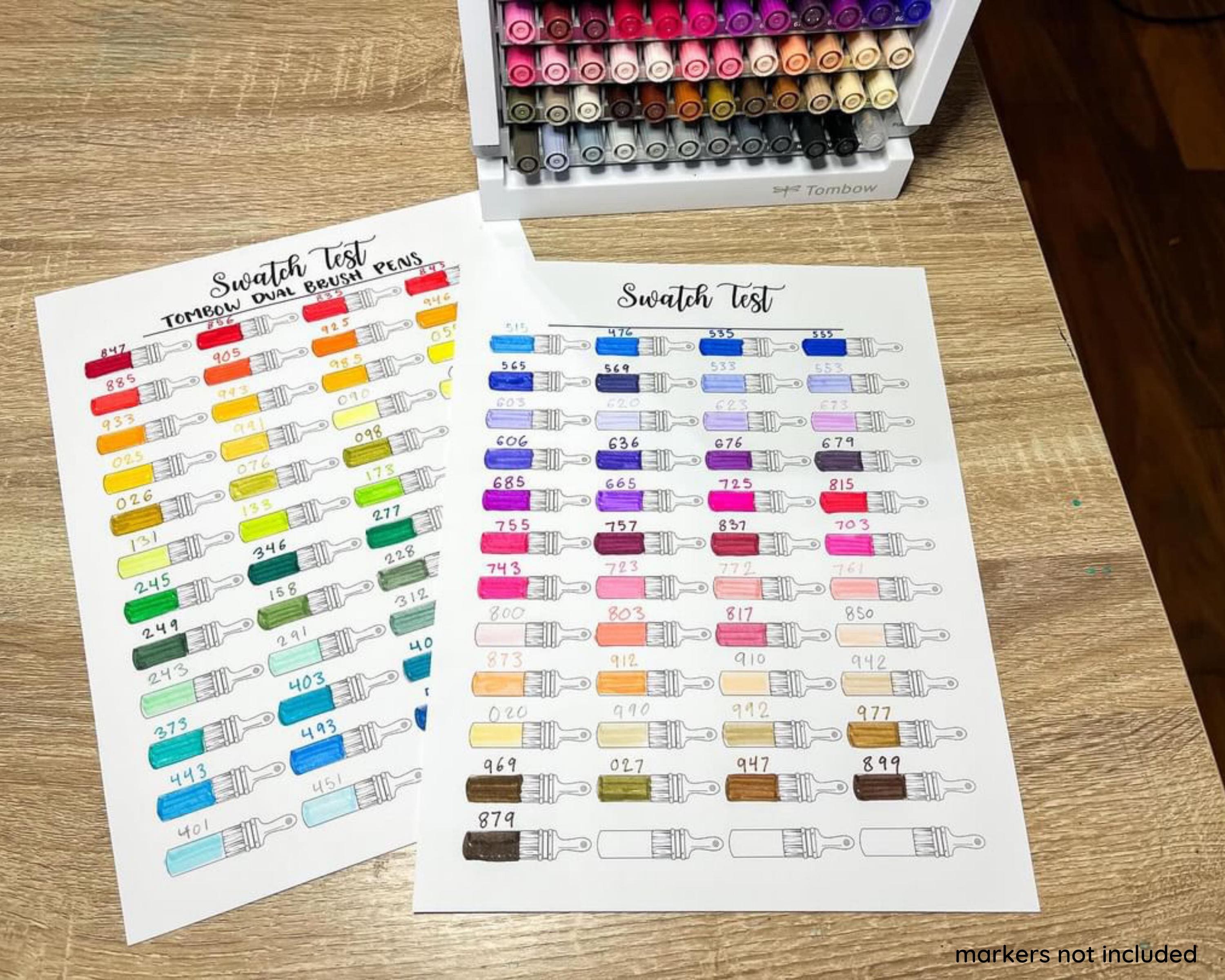 Printable Alcohol Marker Swatches, Color Swatch Chart Set Blank ...