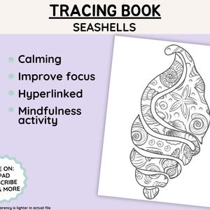 Seashells Tracing Book: Mindful Activity for Ipad, Kindle, Remarkable ...