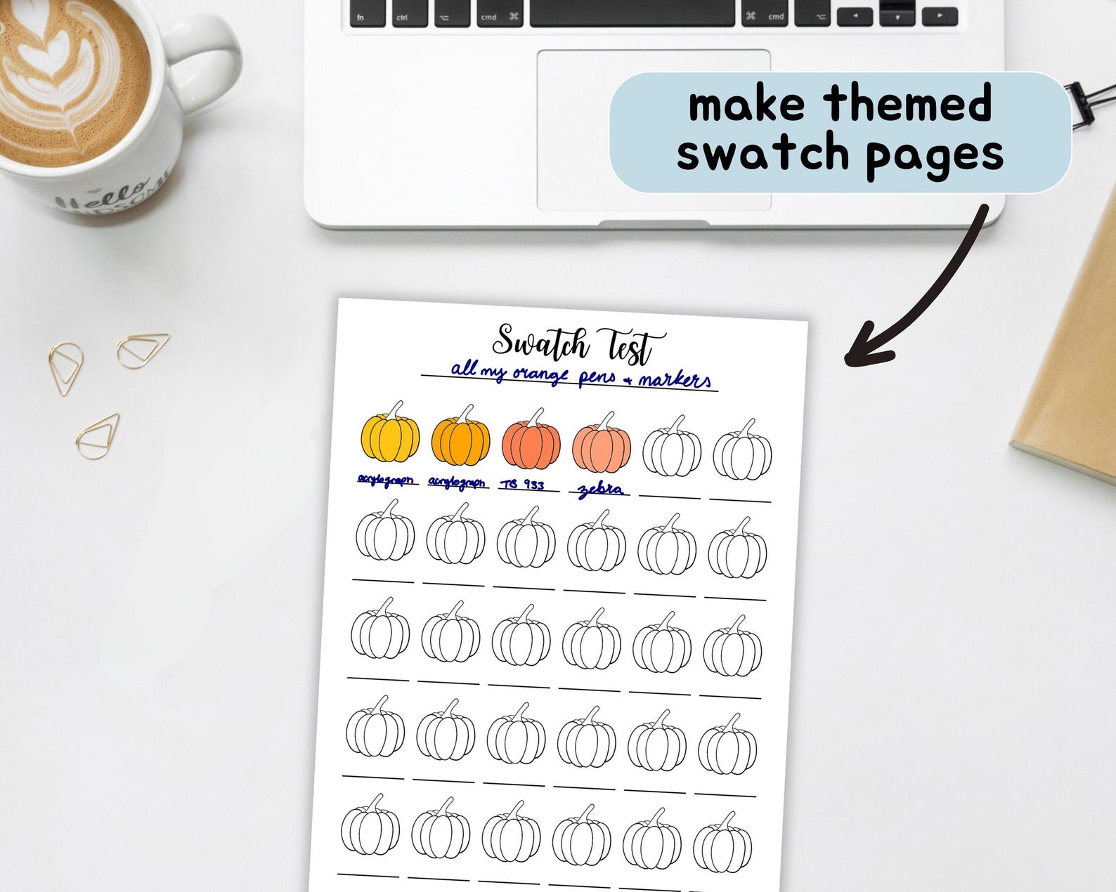 Fall Theme Marker Swatch Chart: Alcohol Marker, Pen, & Pencil (PDF ...