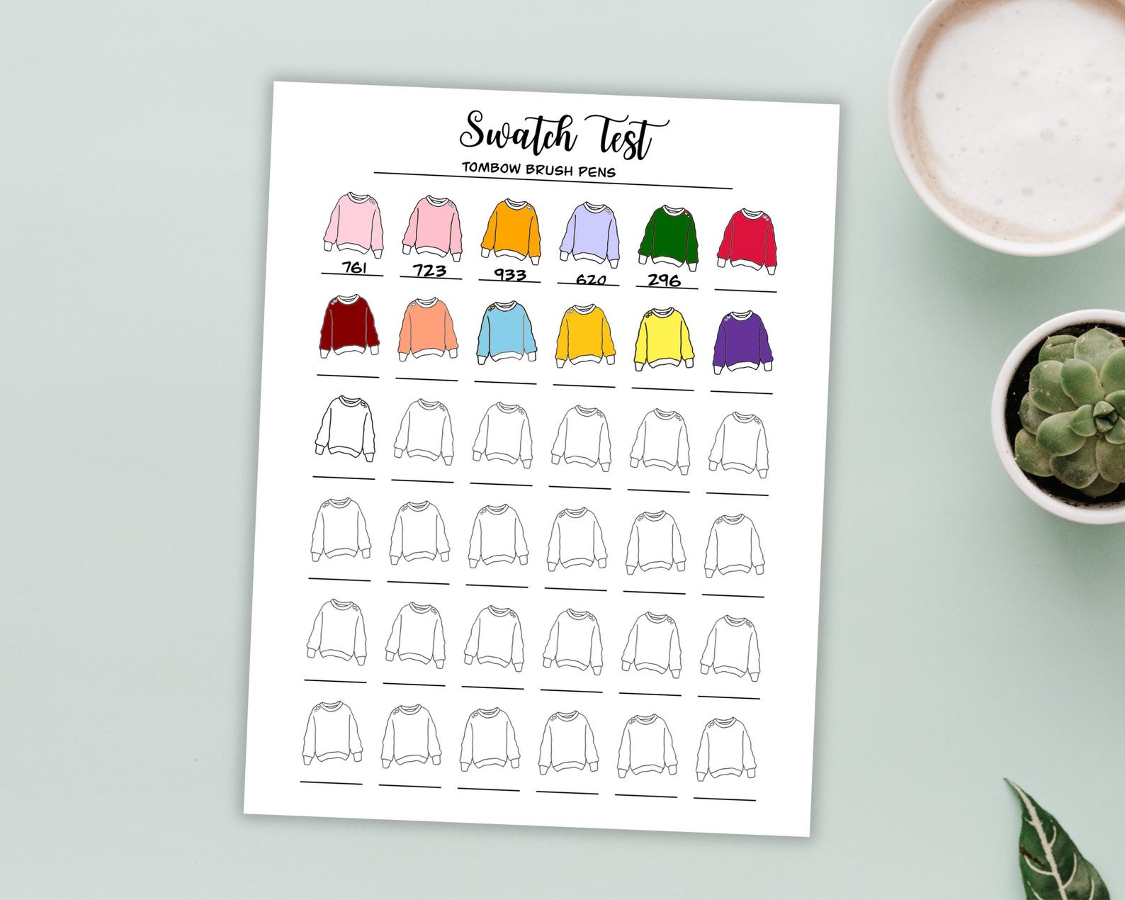 Fall Theme Marker Swatch Chart: Alcohol Marker, Pen, & Pencil (PDF ...