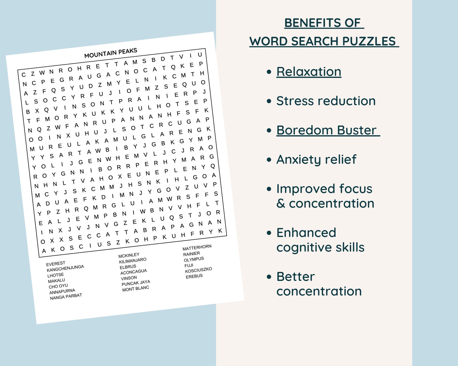 Printable Word Searches Difficult, Mindfulness Activity for Women, Word ...
