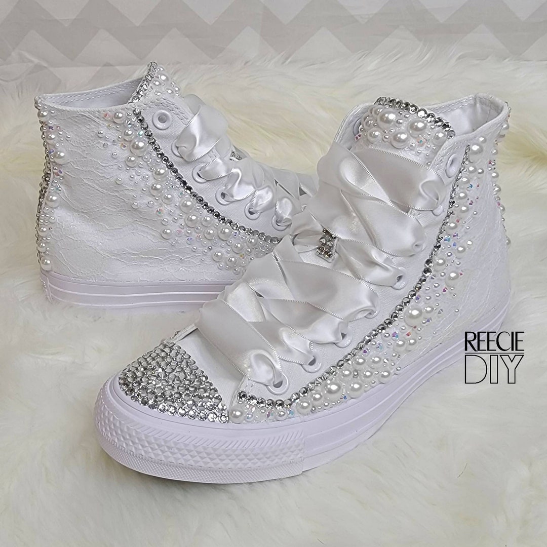 Lace & Bling Hi-top Bridal Style Converse - Etsy