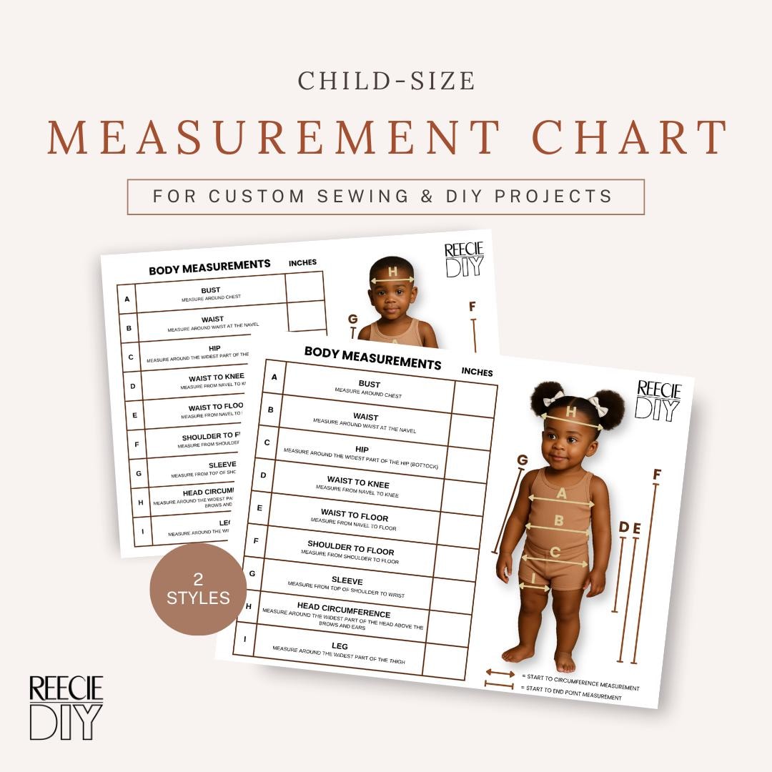 PRINTABLE Child Measurement Chart for Sewing and DIY - Etsy