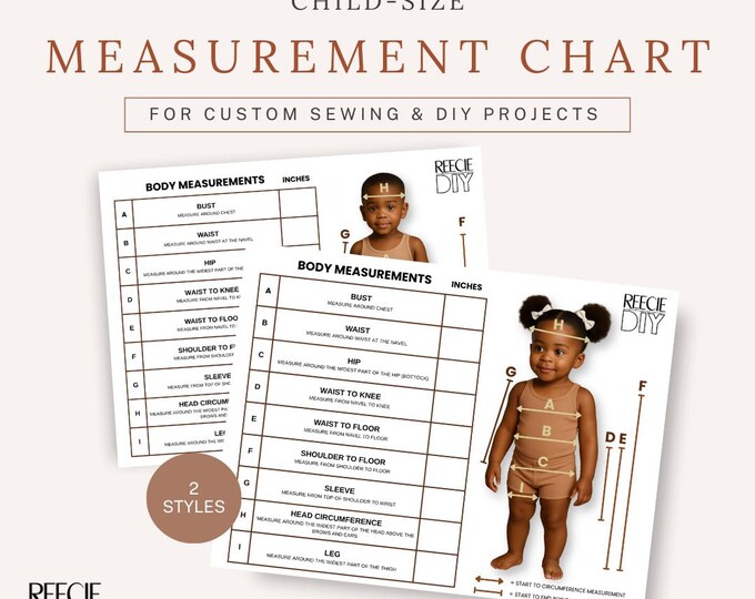 PRINTABLE Child Measurement Chart for Sewing and DIY - Etsy