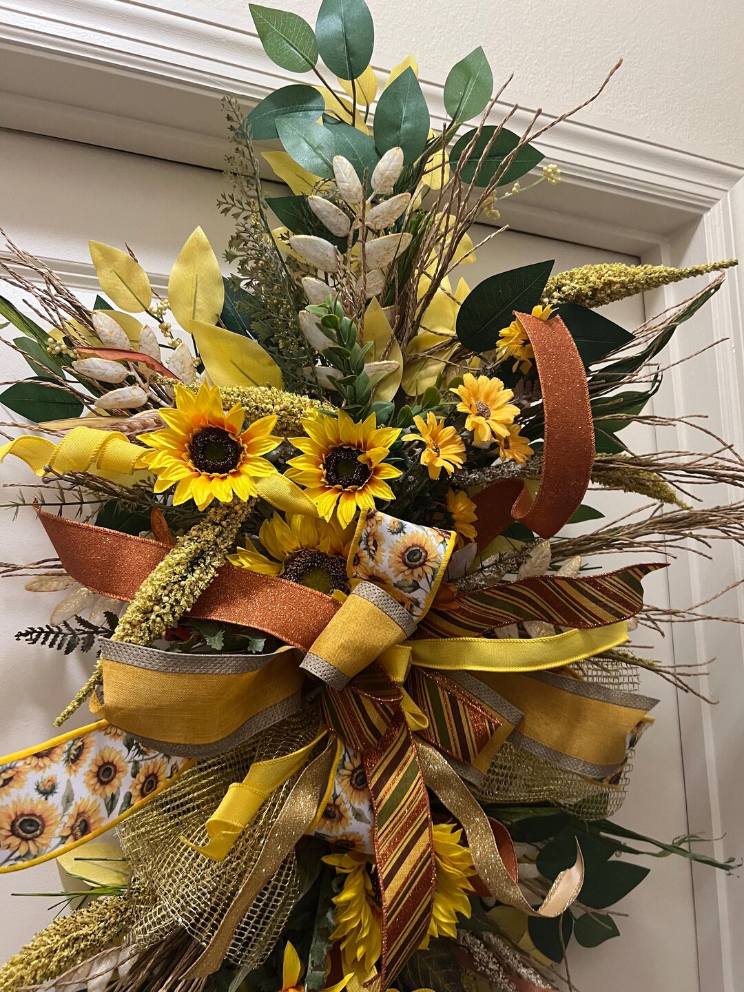 Sunflower Swag Wreath - Fall Farmhouse Door Decor - Etsy