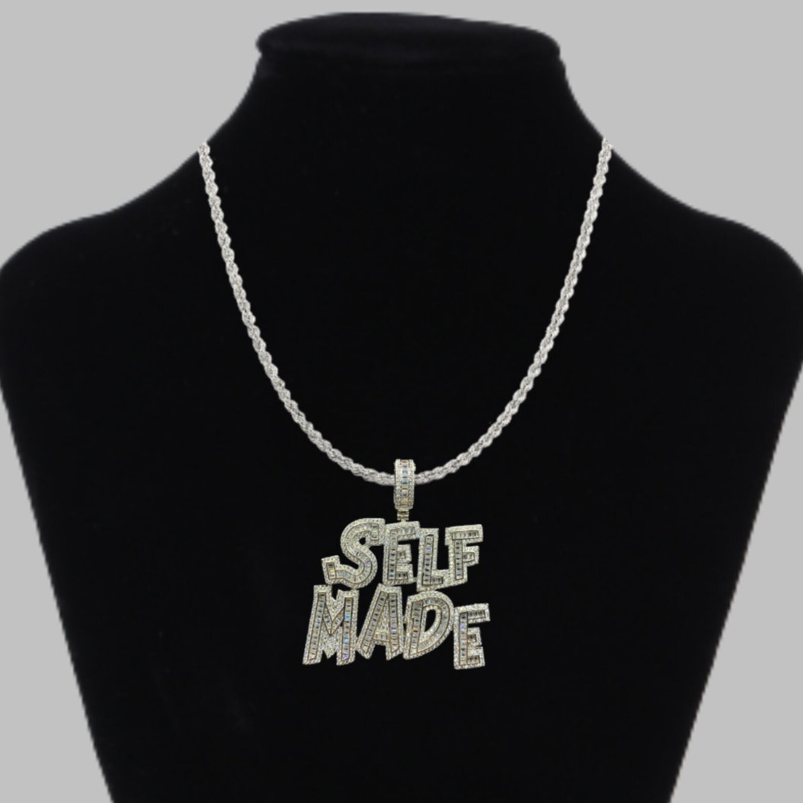 Self Made Super Font Iced Out Letter Pendant - Etsy