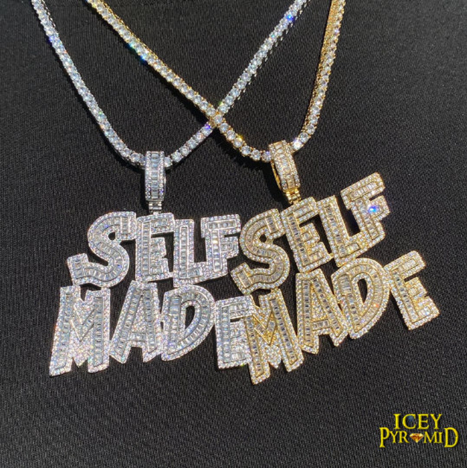 Self Made Super Font Iced Out Letter Pendant - Etsy