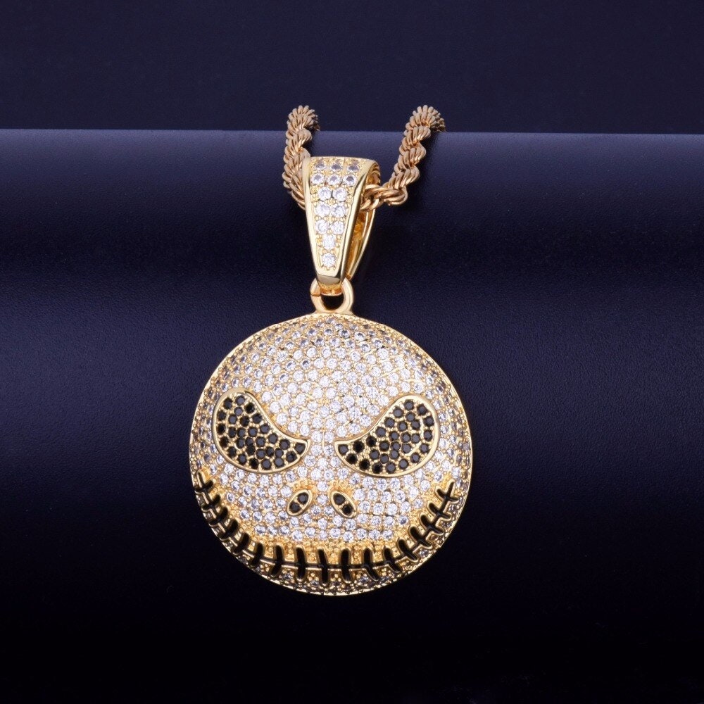 Character Round Face Pendant Necklace , Cubic Zircon , Hip Hop Jewelry ...