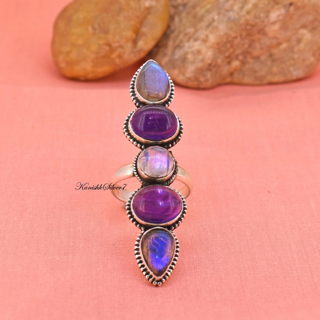 Multi Stone Ring, Design Ring, Statement Ring, 925 Silver Ring, Women ...