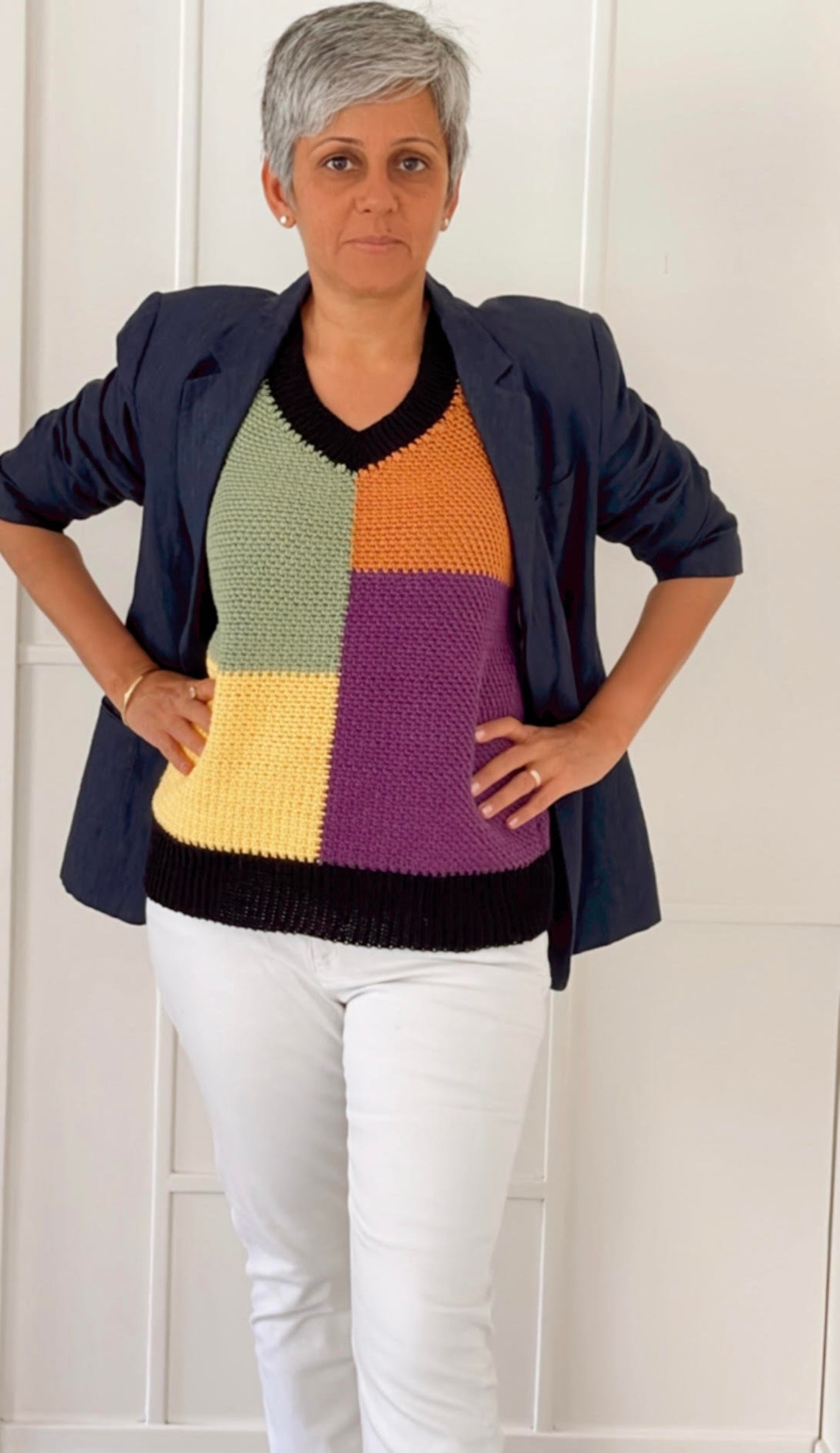 Crochet Vest PATTERN / Mod Squares Vest / Linen Stitch / Instant ...