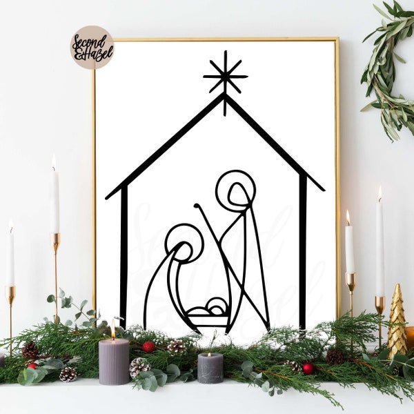 Nativity Line Art - Etsy