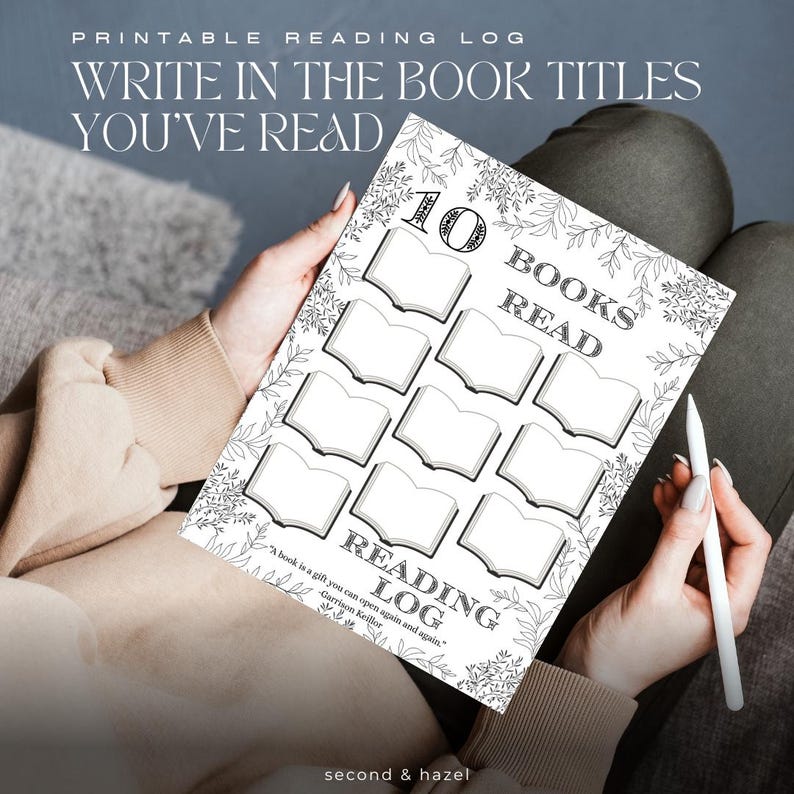 Printable Reading Log, 10 Books Tracker (digital Download) - Etsy