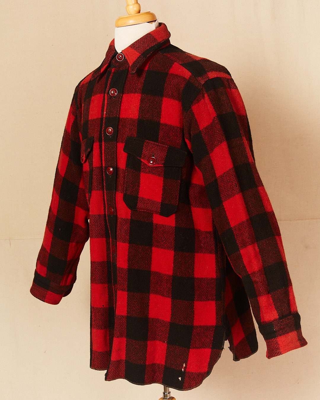Woolrich Buffalo Plaid Shacket Heavy Wool Shirt 50s - Etsy